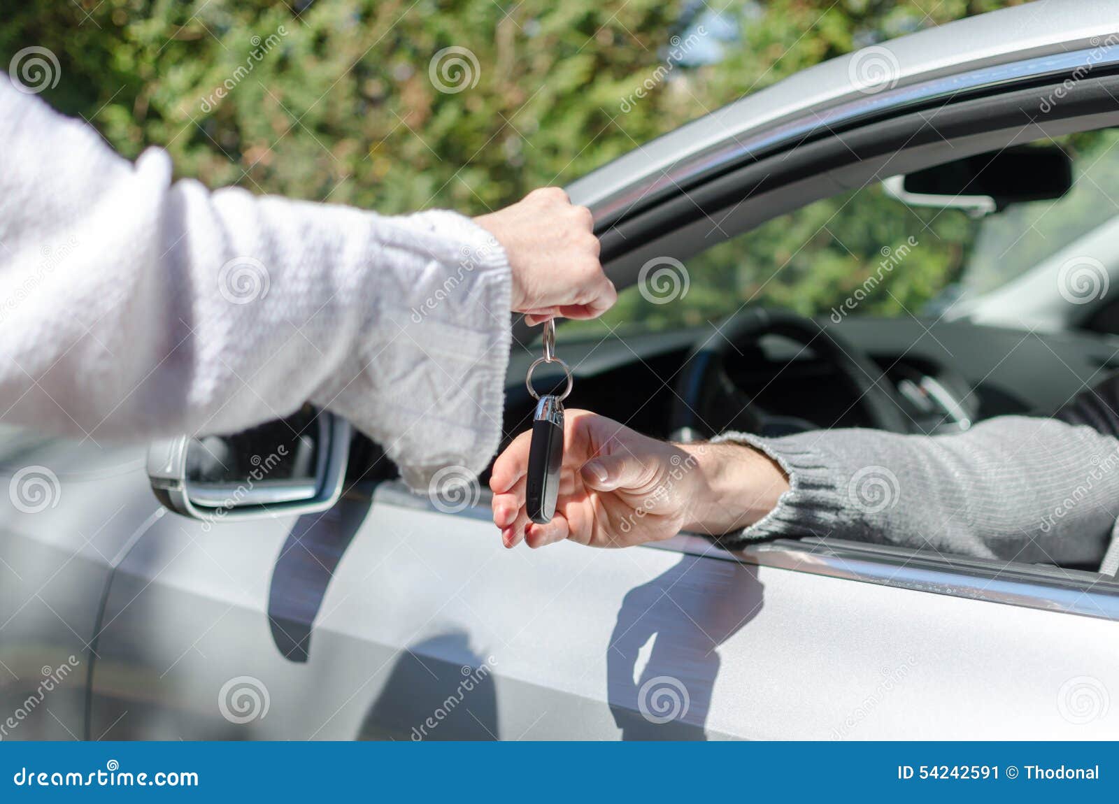 Woman Giving Car Key To a Man Stock Image - Image of caucasian, holding ...