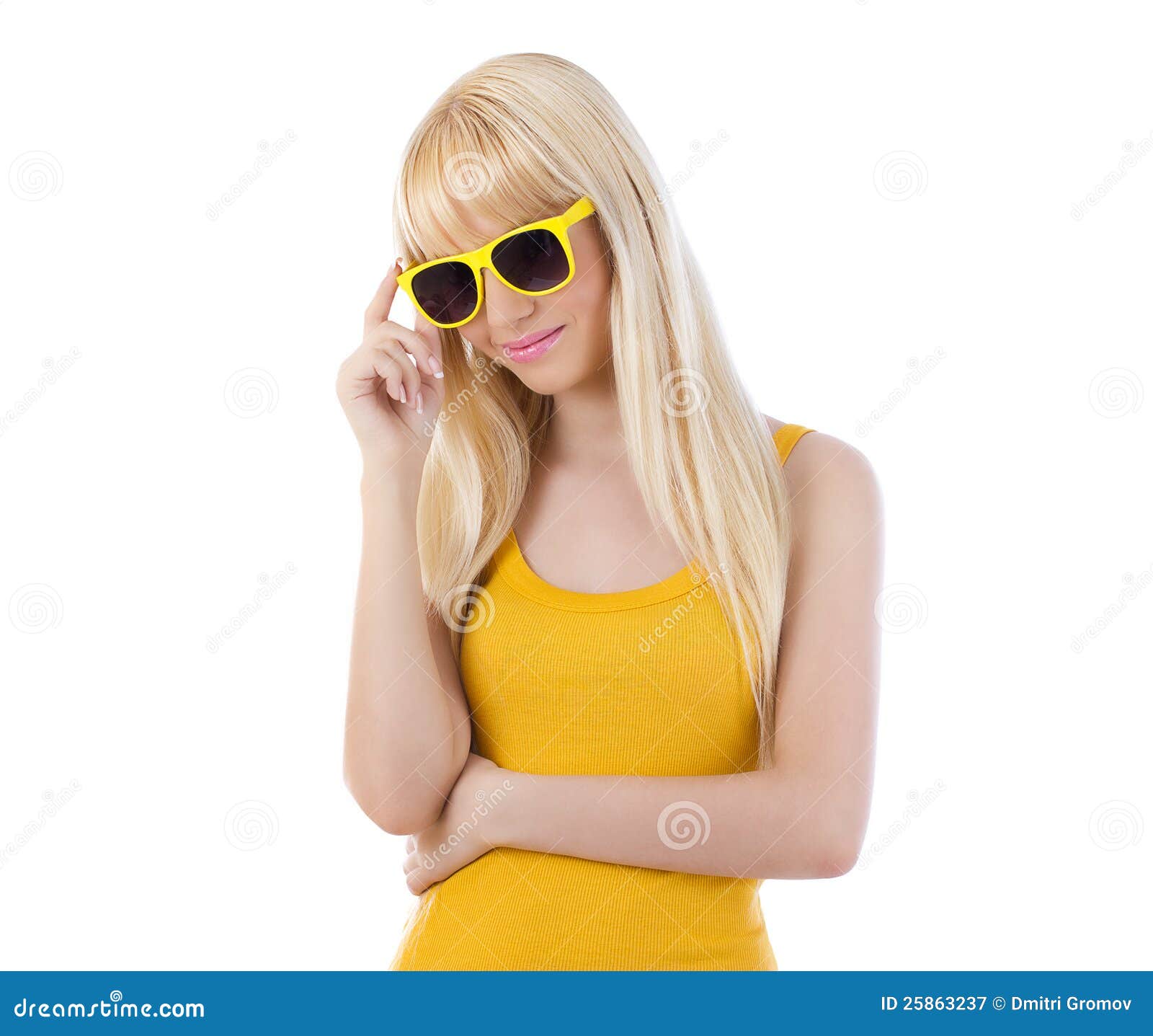 Woman Giving Flirtatious Smile Stock Image - Image of casual, fashion ...