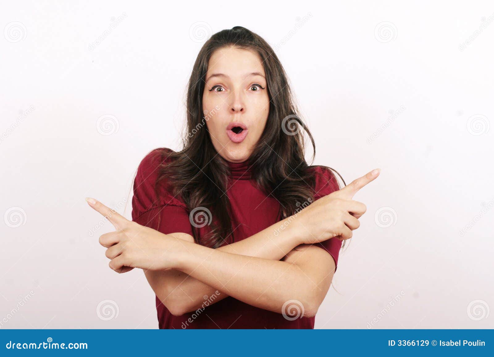 Woman giving mixed signals stock image. Image of pointed - 3366129