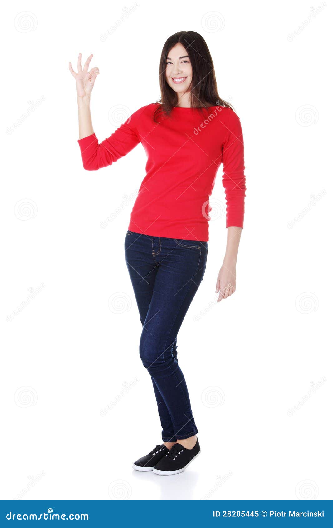 Woman Giving Perfect Gesture Stock Image - Image of gesture, girl: 28205445