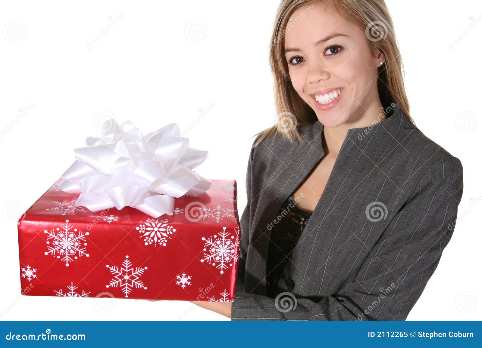 Woman Giving Present stock image. Image of gift, beautiful - 2112265