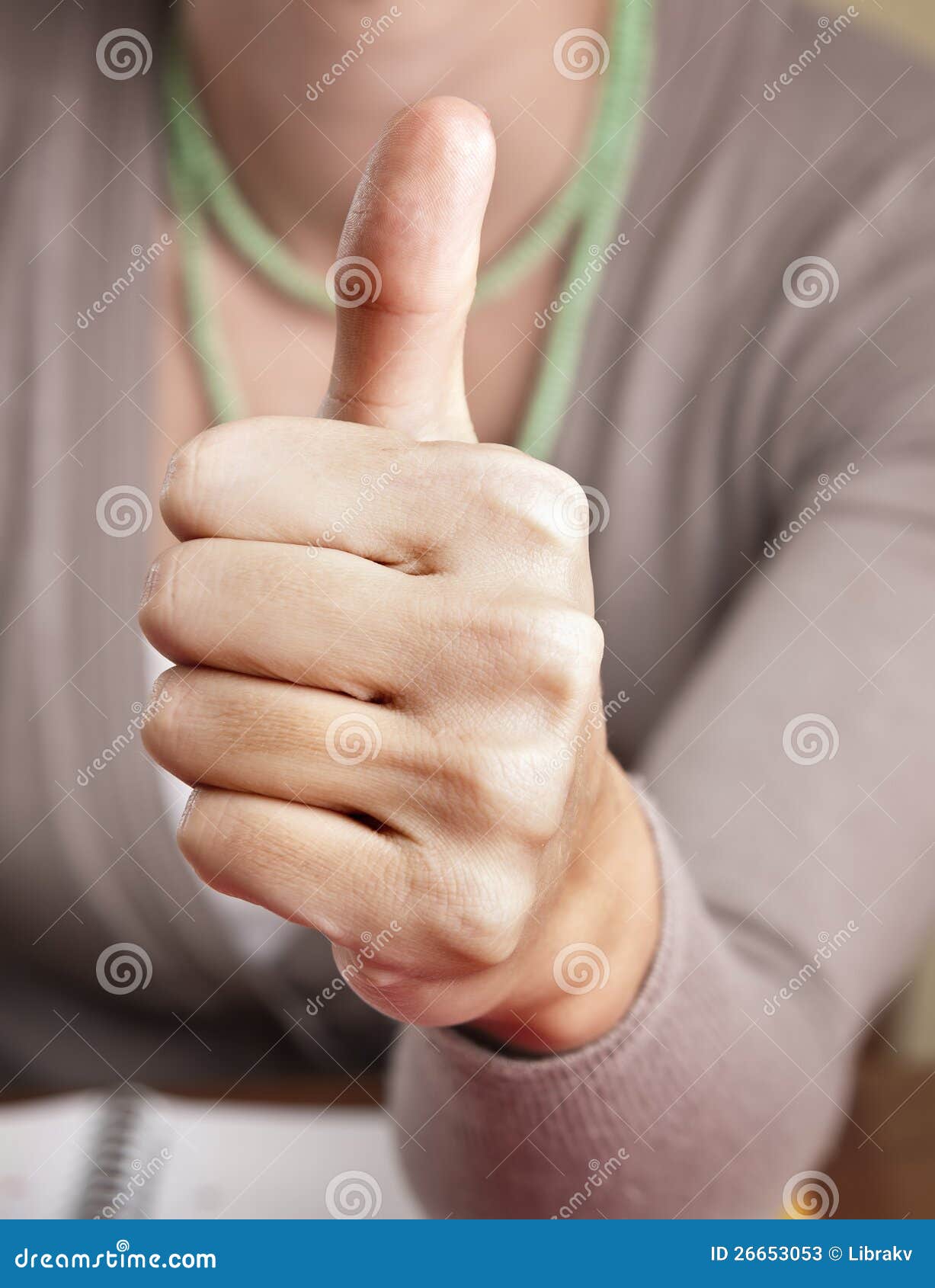 Woman giving thumbs up stock image. Image of adult, close - 26653053