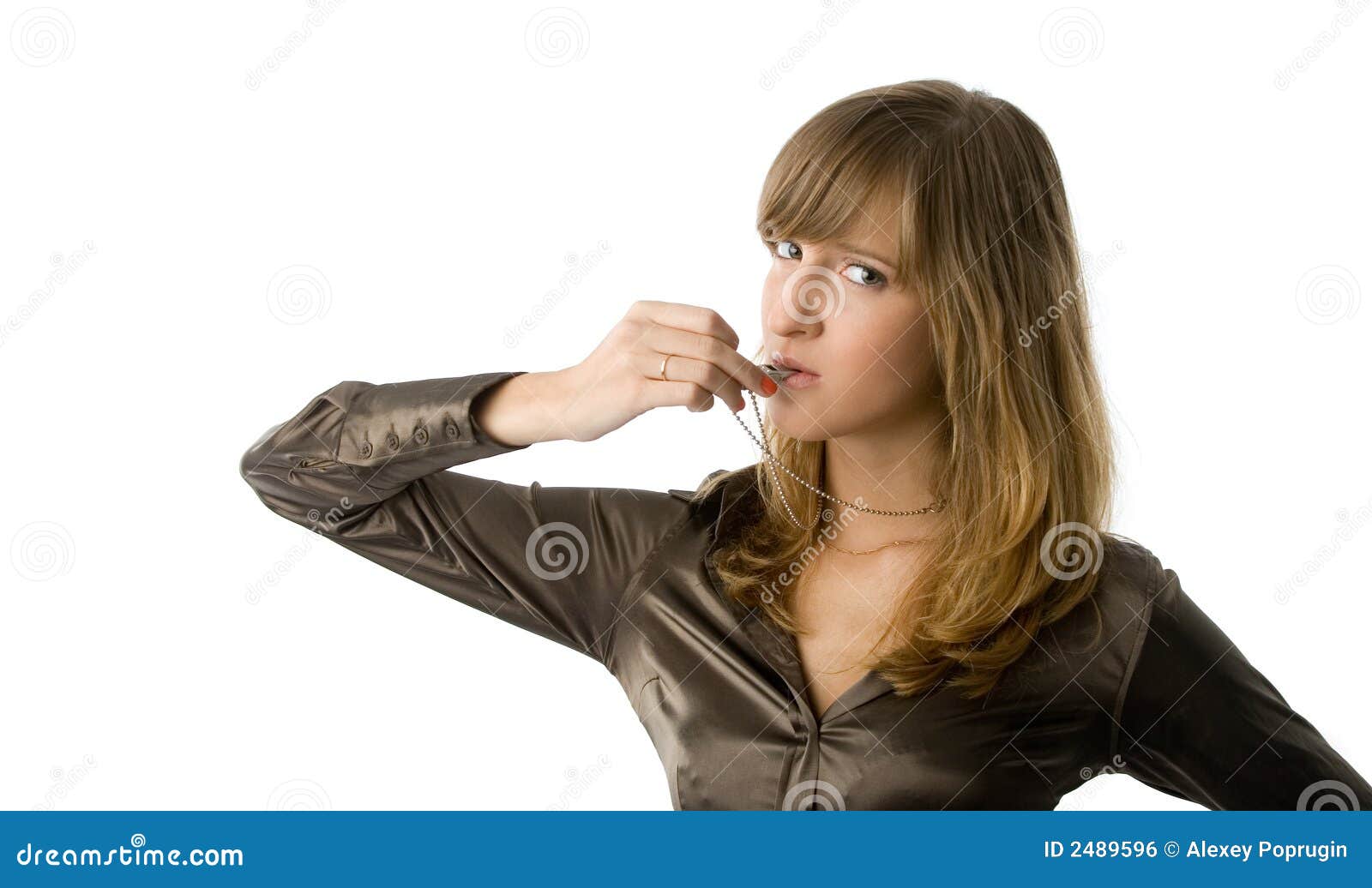 Woman giving a whistle stock photo. Image of close, female - 2489596