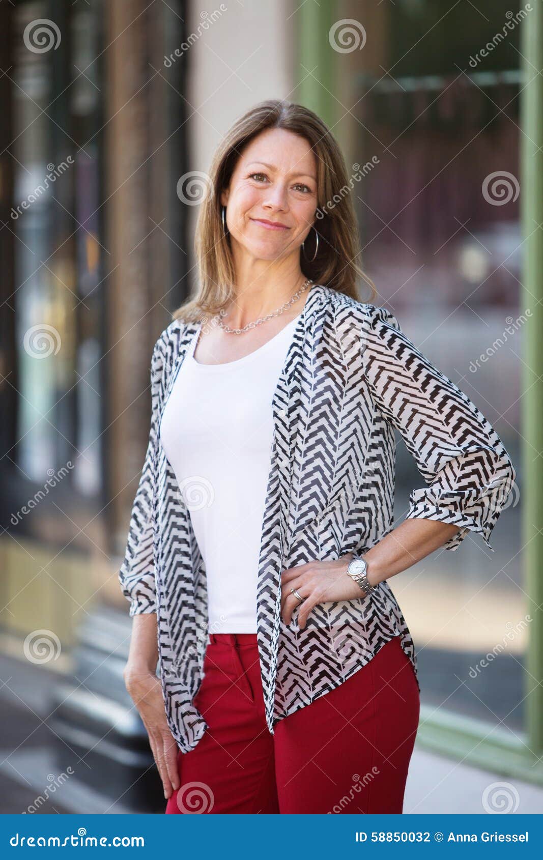 Woman with Glad Expression stock photo. Image of female - 58850032