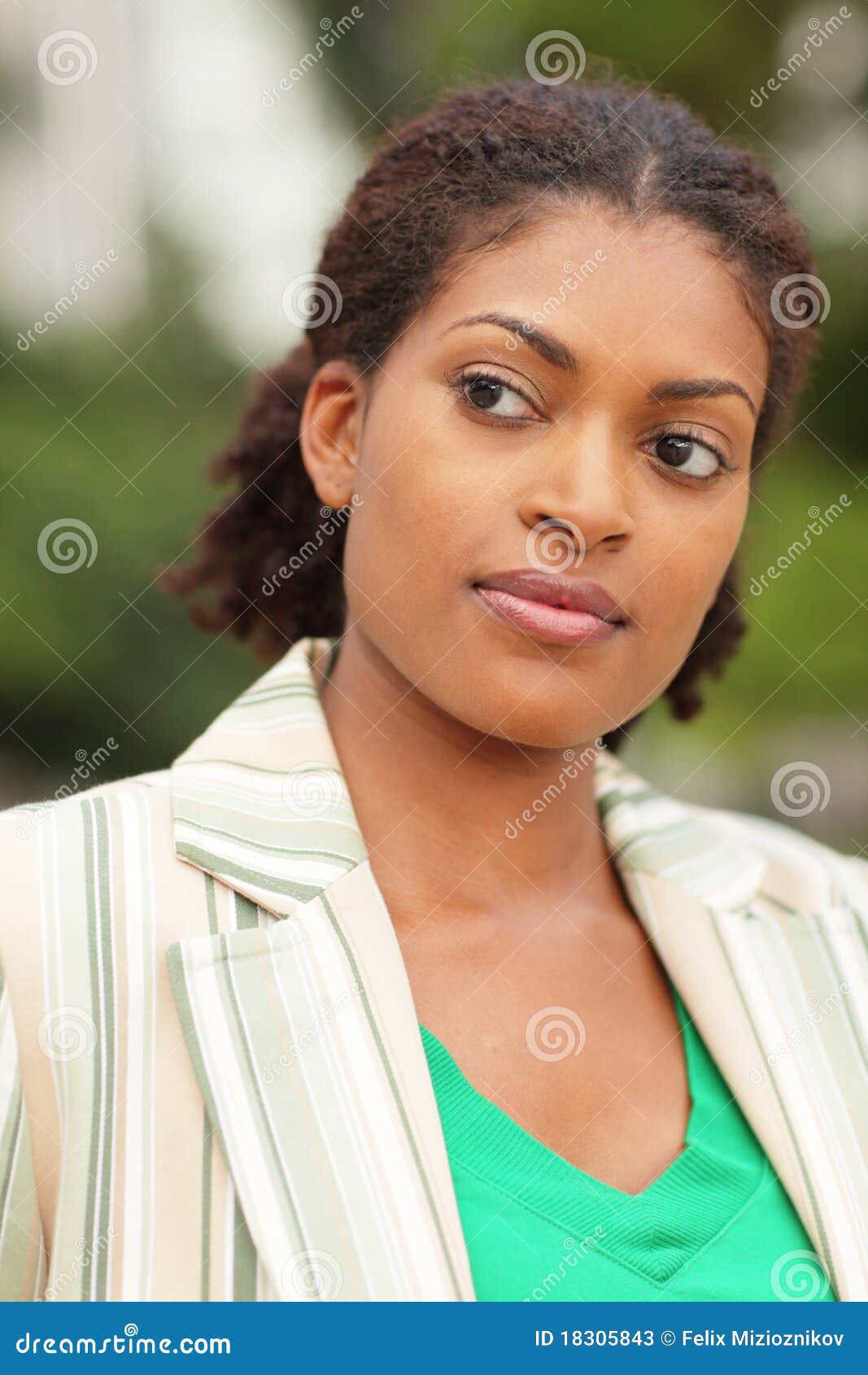 Woman glancing away stock image. Image of american, composition - 18305843