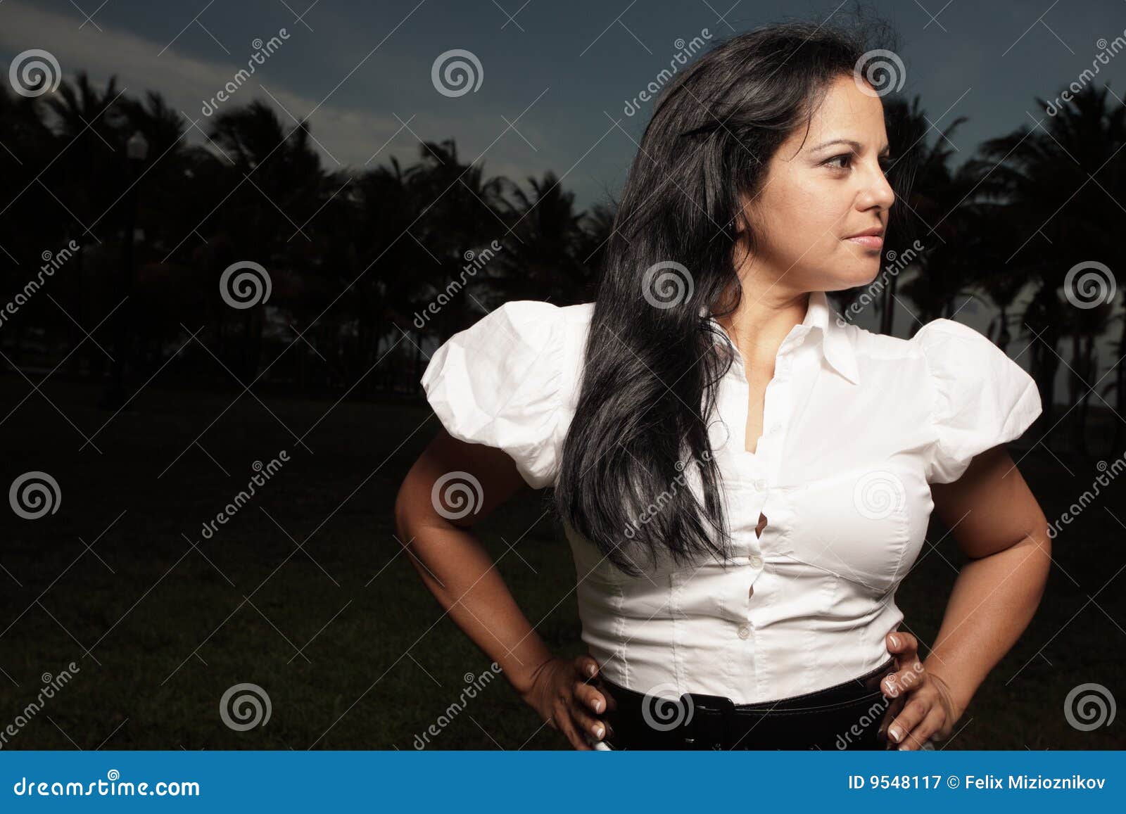 Woman glancing away stock image. Image of dark, away, hispanic - 9548117