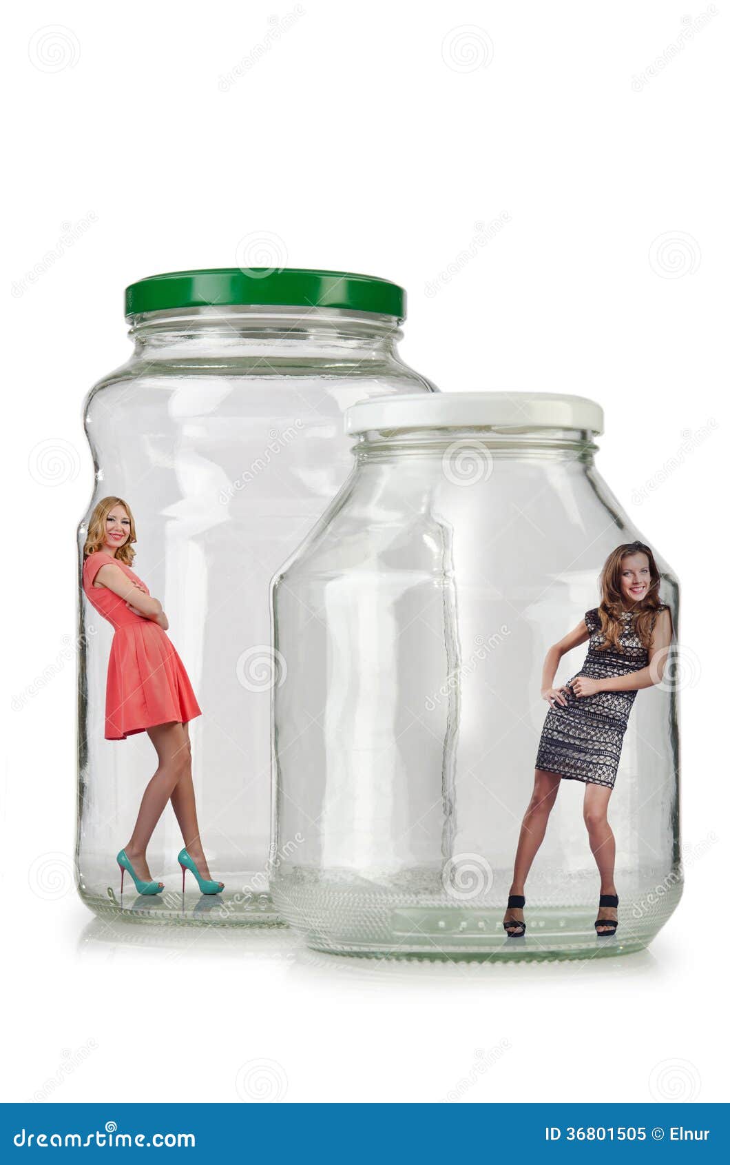 Woman in glass jar stock image. Image of figure, beauty - 36801505