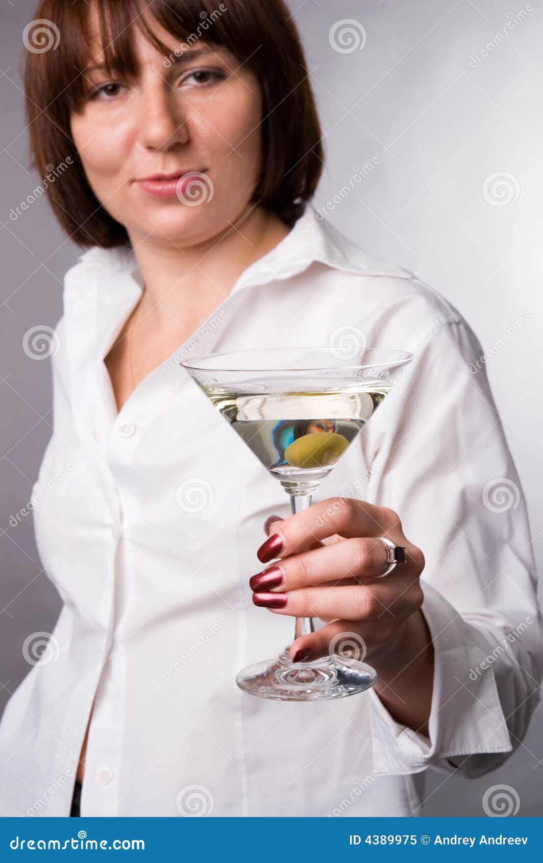The Woman with a Glass of Martini Stock Image - Image of martini ...