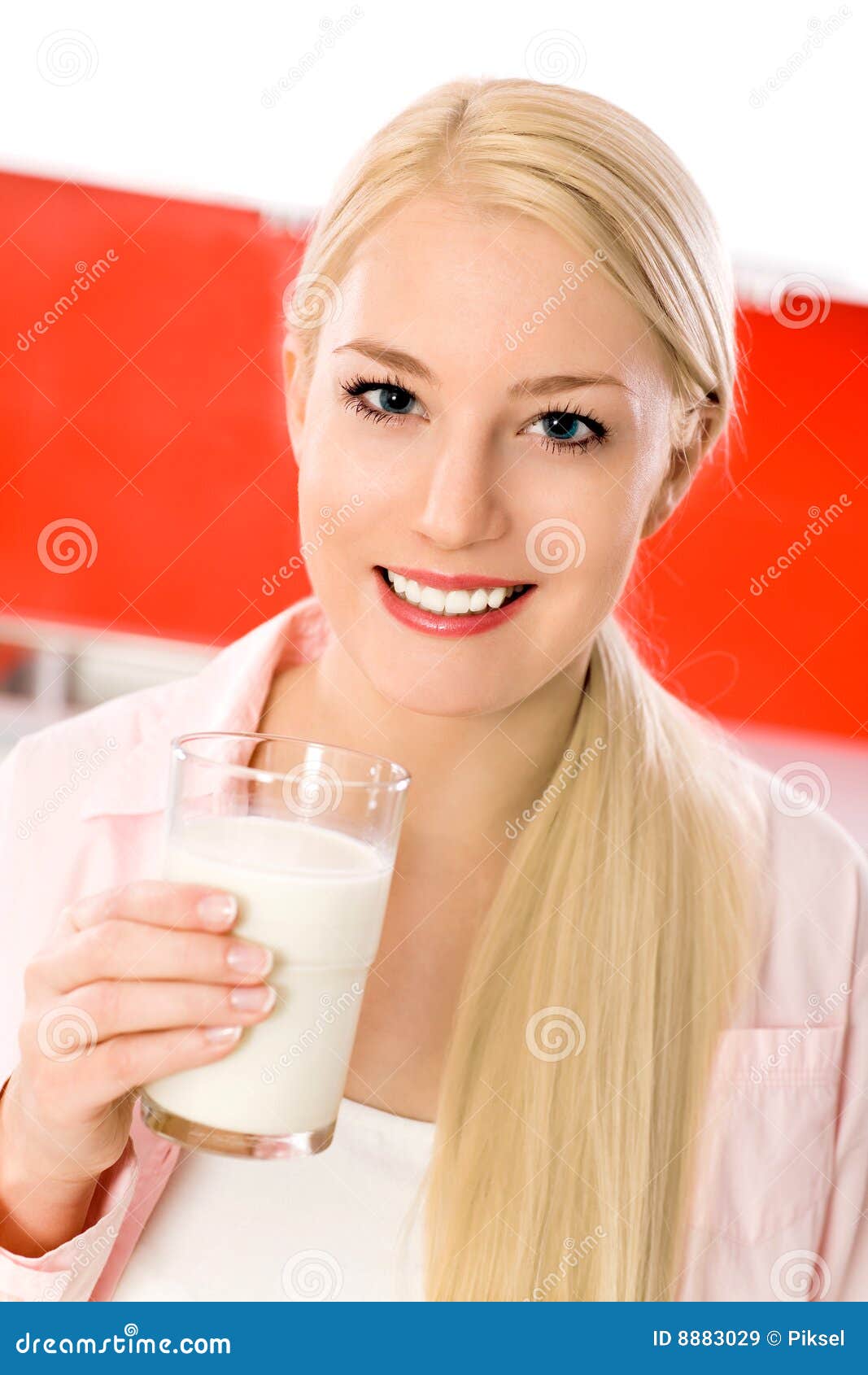 Woman with glass of milk stock image. Image of person - 8883029