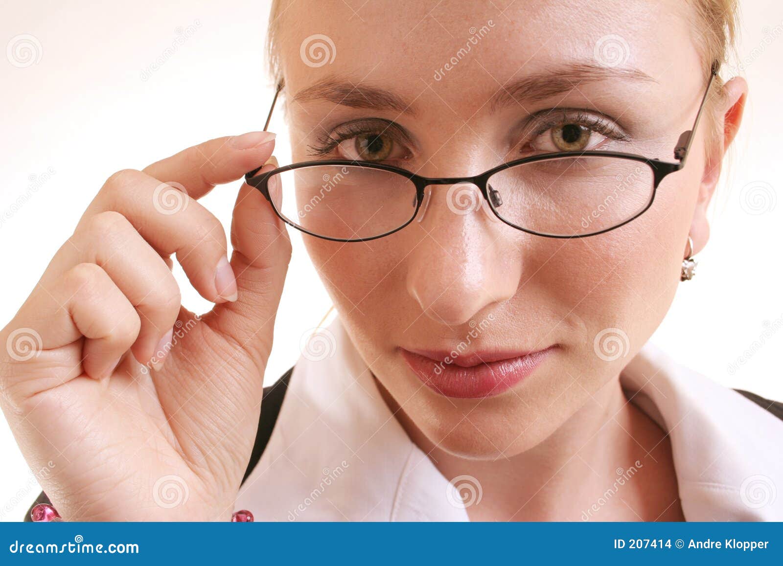 Woman with glasses stock photo. Image of facial, lips, straight - 207414