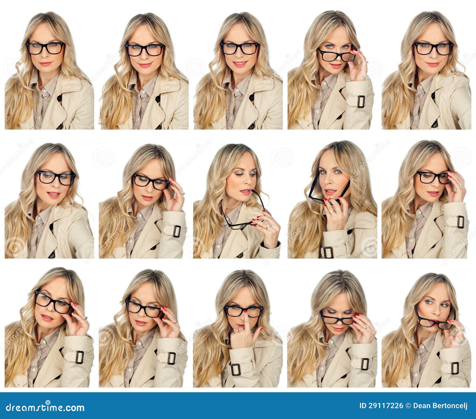 Woman with Glasses Expressions Stock Photo - Image of partner, glasses ...