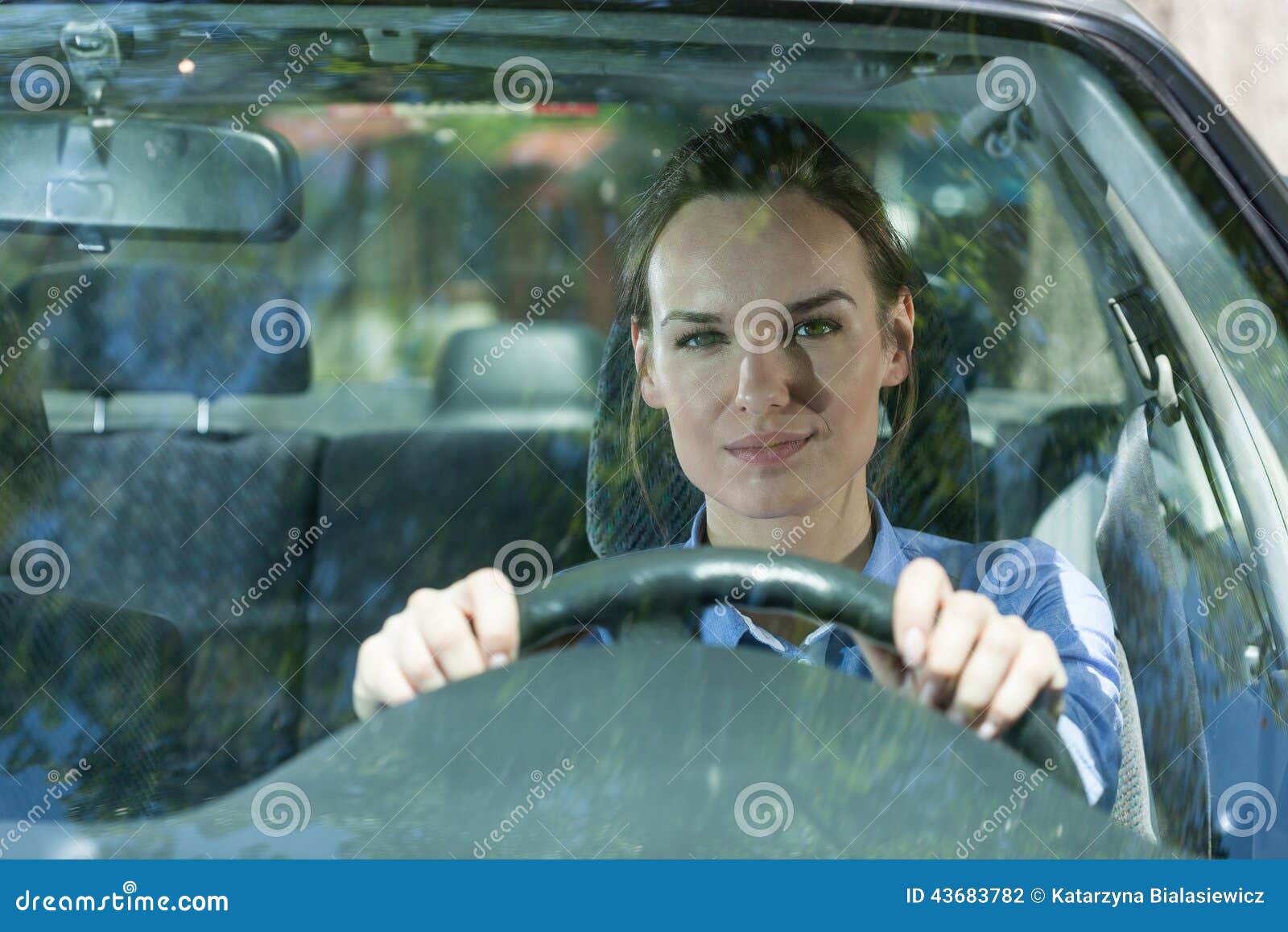 Woman goes to work stock photo. Image of driver, busy - 43683782