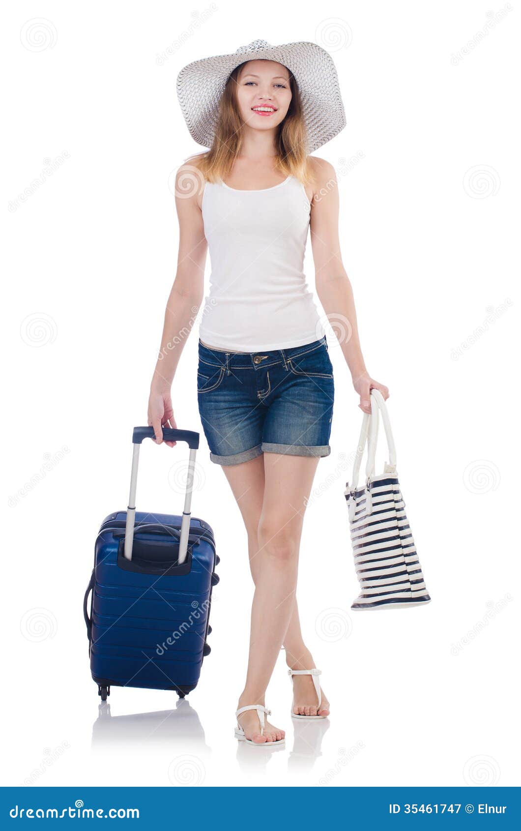 Woman Going To Summer Vacation Stock Image - Image of adventure ...