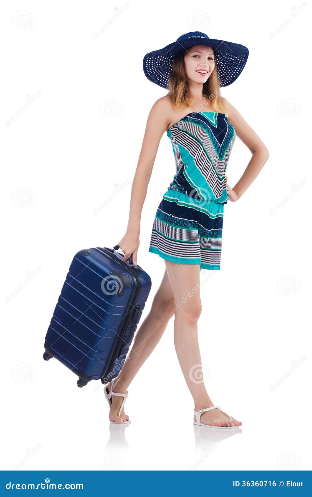Woman Going To Summer Vacation Stock Photo - Image of luggage, travel ...