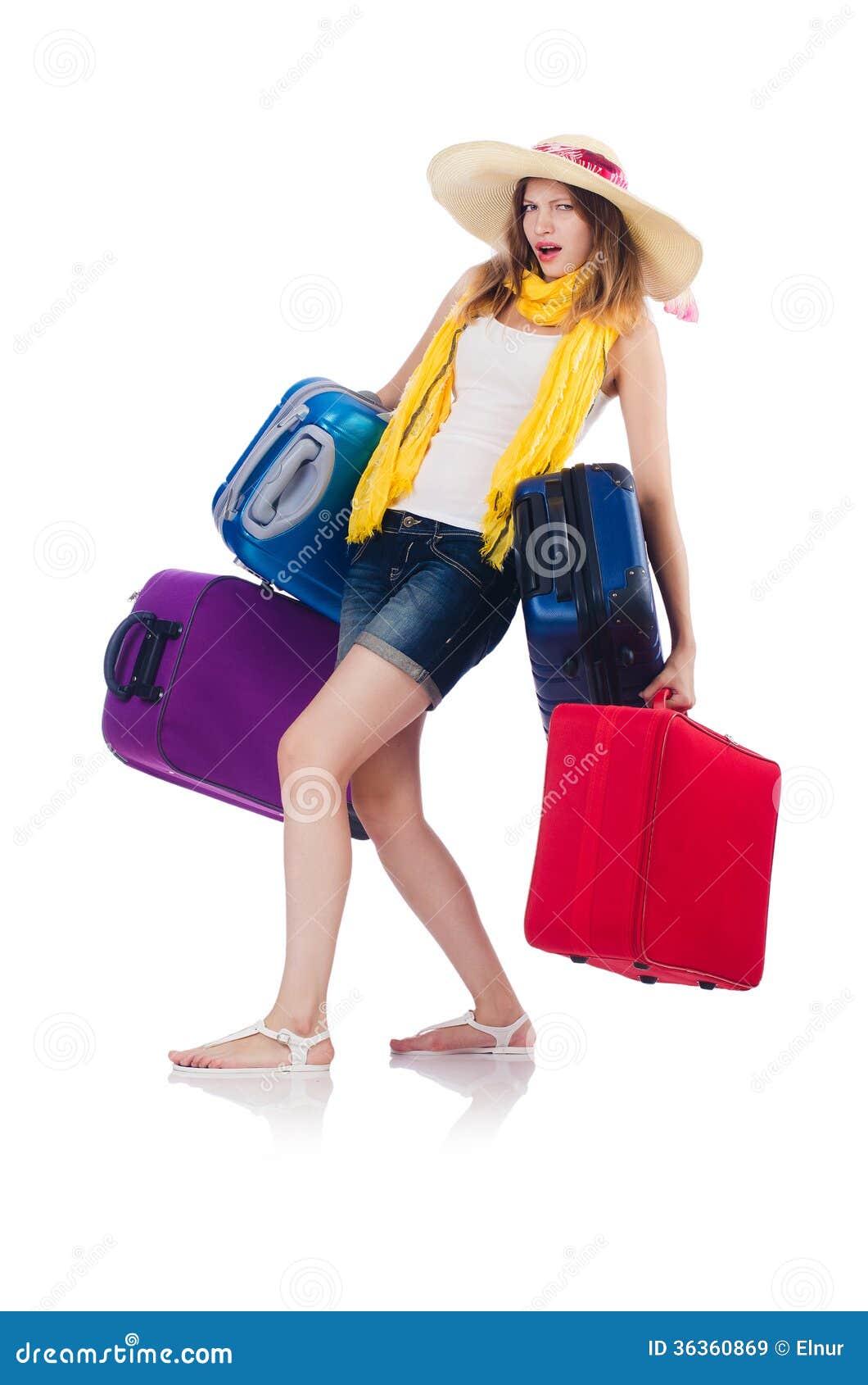 Woman Going To Summer Vacation Stock Image - Image of standing ...