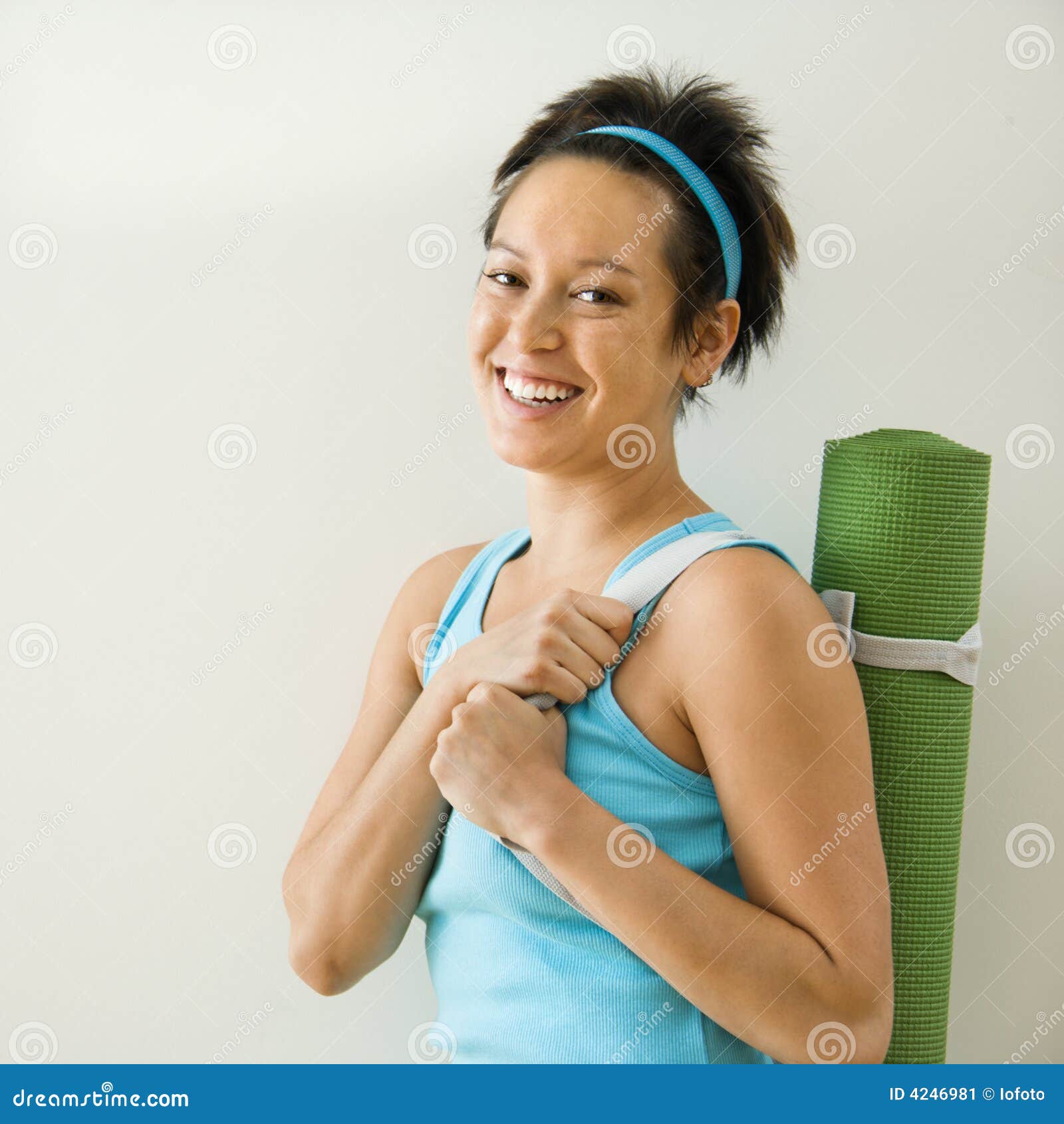 Woman going to workout stock image. Image of happy, contact - 4246981