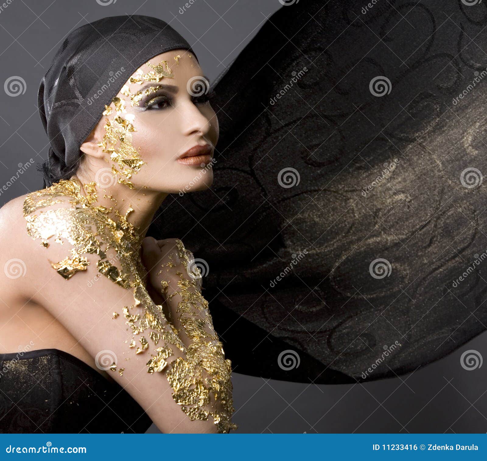 Woman in gold stock photo. Image of mood, gold, glamorous - 11233416