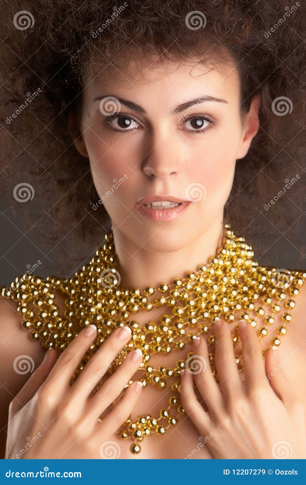 Woman and GOLD #3 stock image. Image of expression, chaplet - 12207279