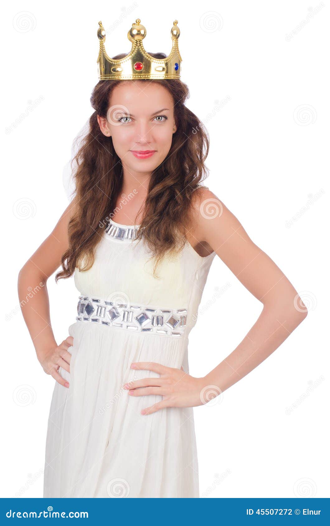 Woman with Gold Crown Isolated Stock Photo - Image of businesswoman ...
