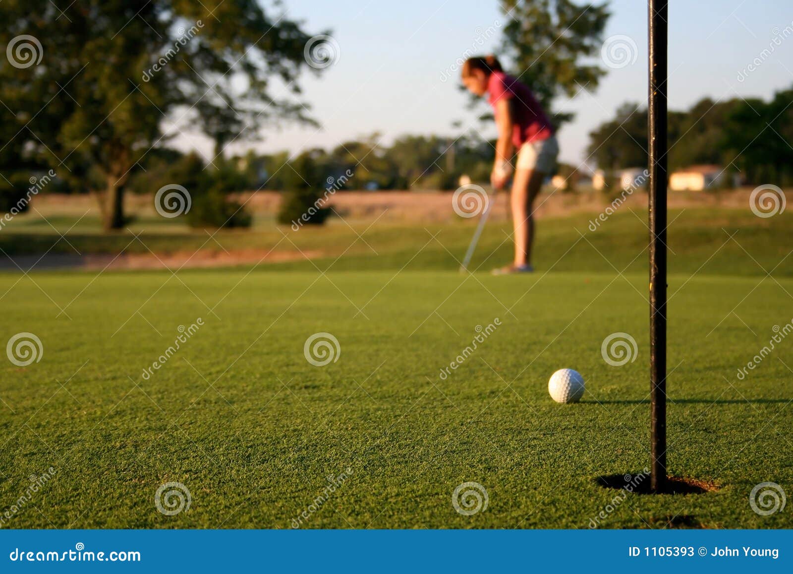 Woman on golf course stock image. Image of leisure, adult - 1105393