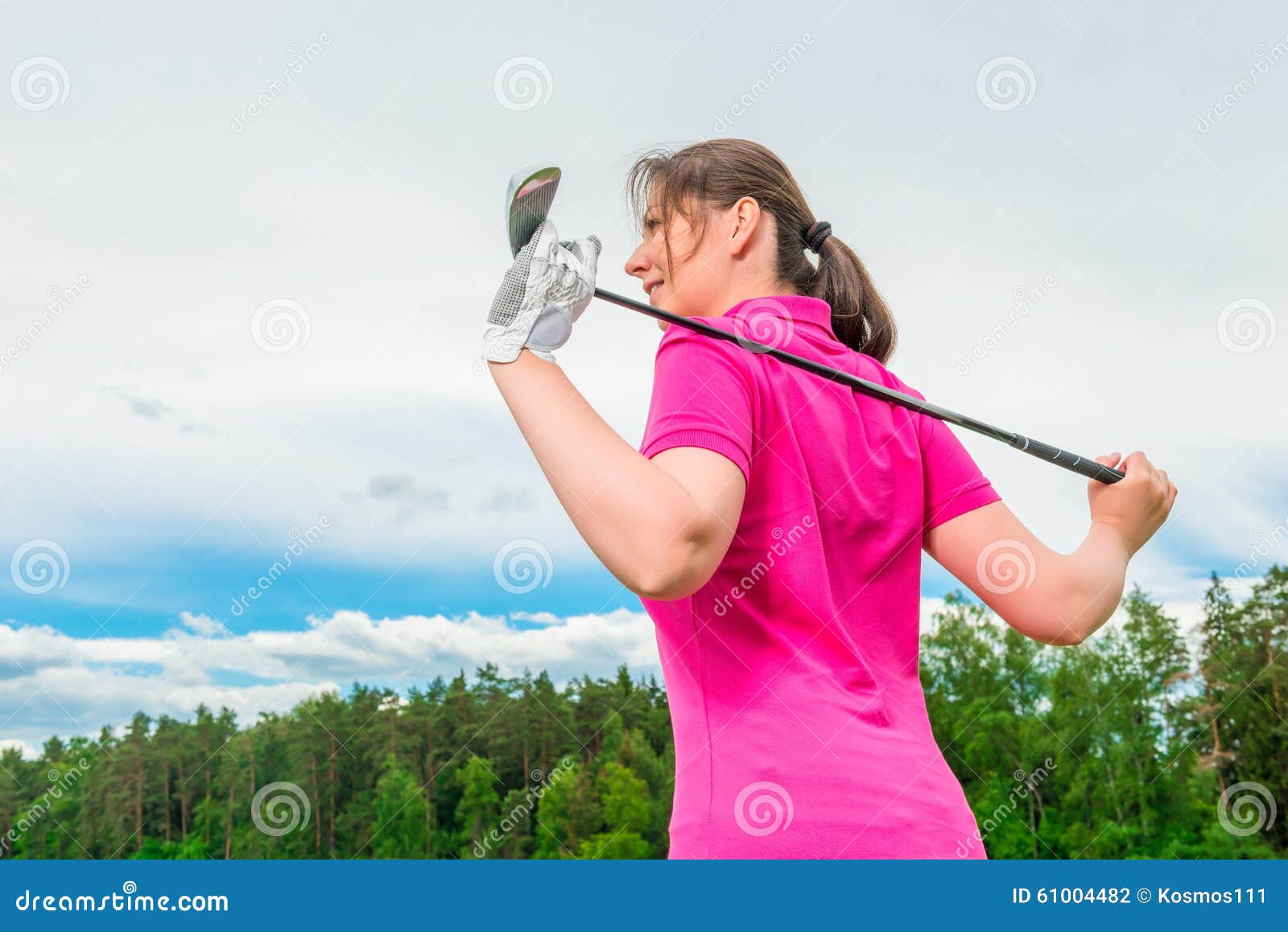 Woman Golfer View from the Back Stock Photo - Image of club, leisure ...