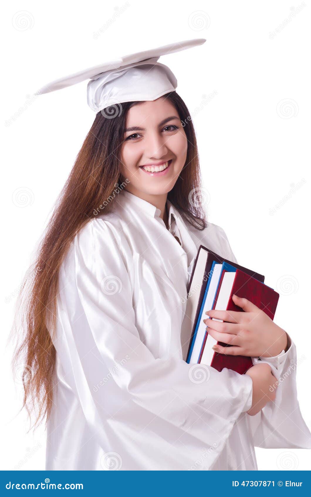 Woman graduate isolated stock image. Image of graduate - 47307871