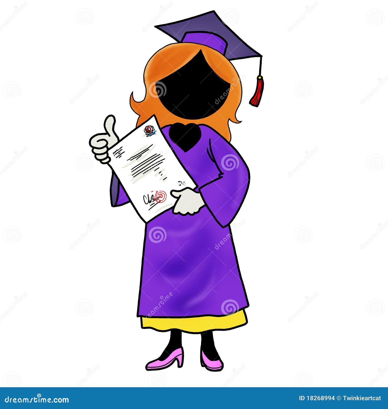 Woman Graduating from School Stock Illustration - Illustration of ...