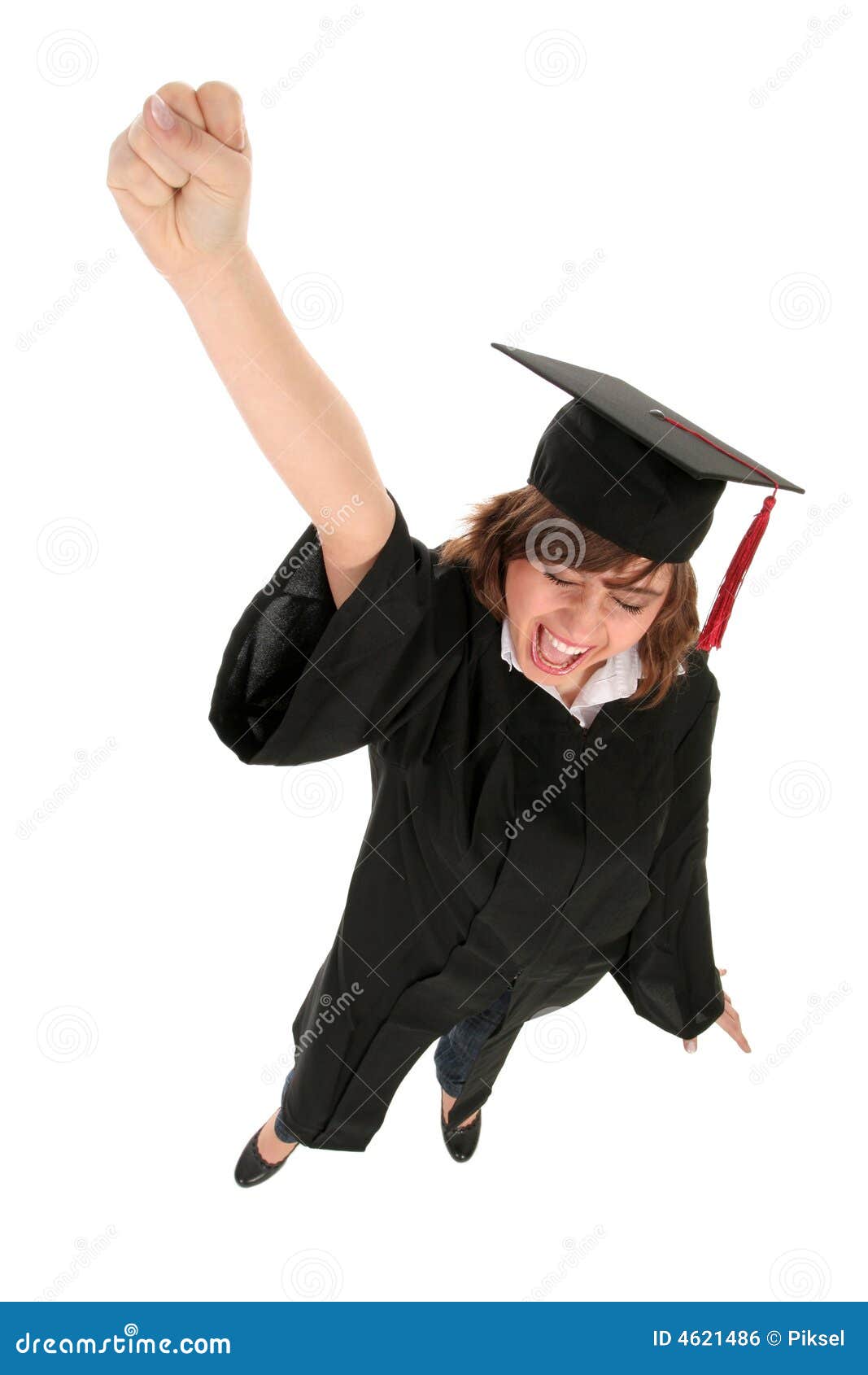 Woman in graduation robes stock photo. Image of graduation - 4621486