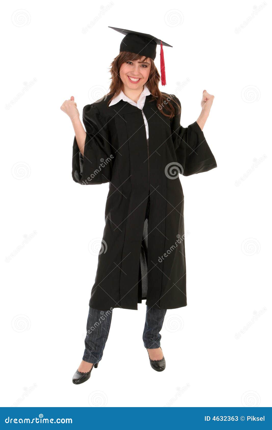 Woman in graduation robes stock image. Image of standing - 4632363