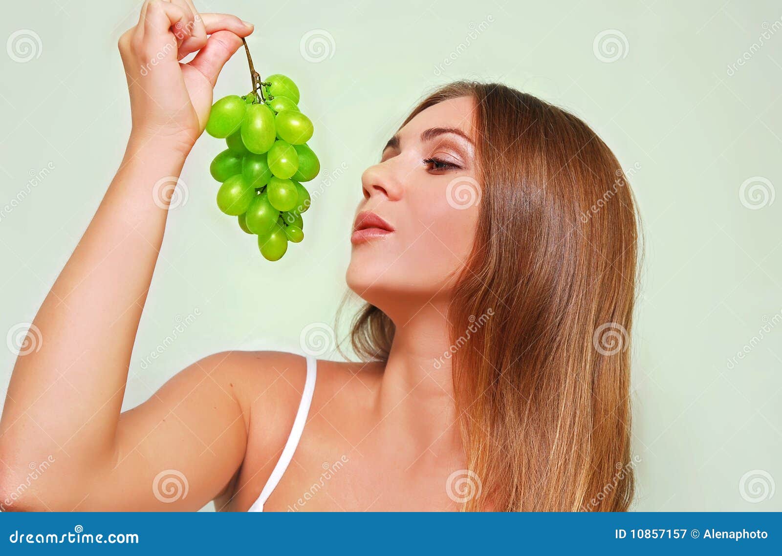 Woman and grape stock image. Image of hair, lady, fruit - 10857157
