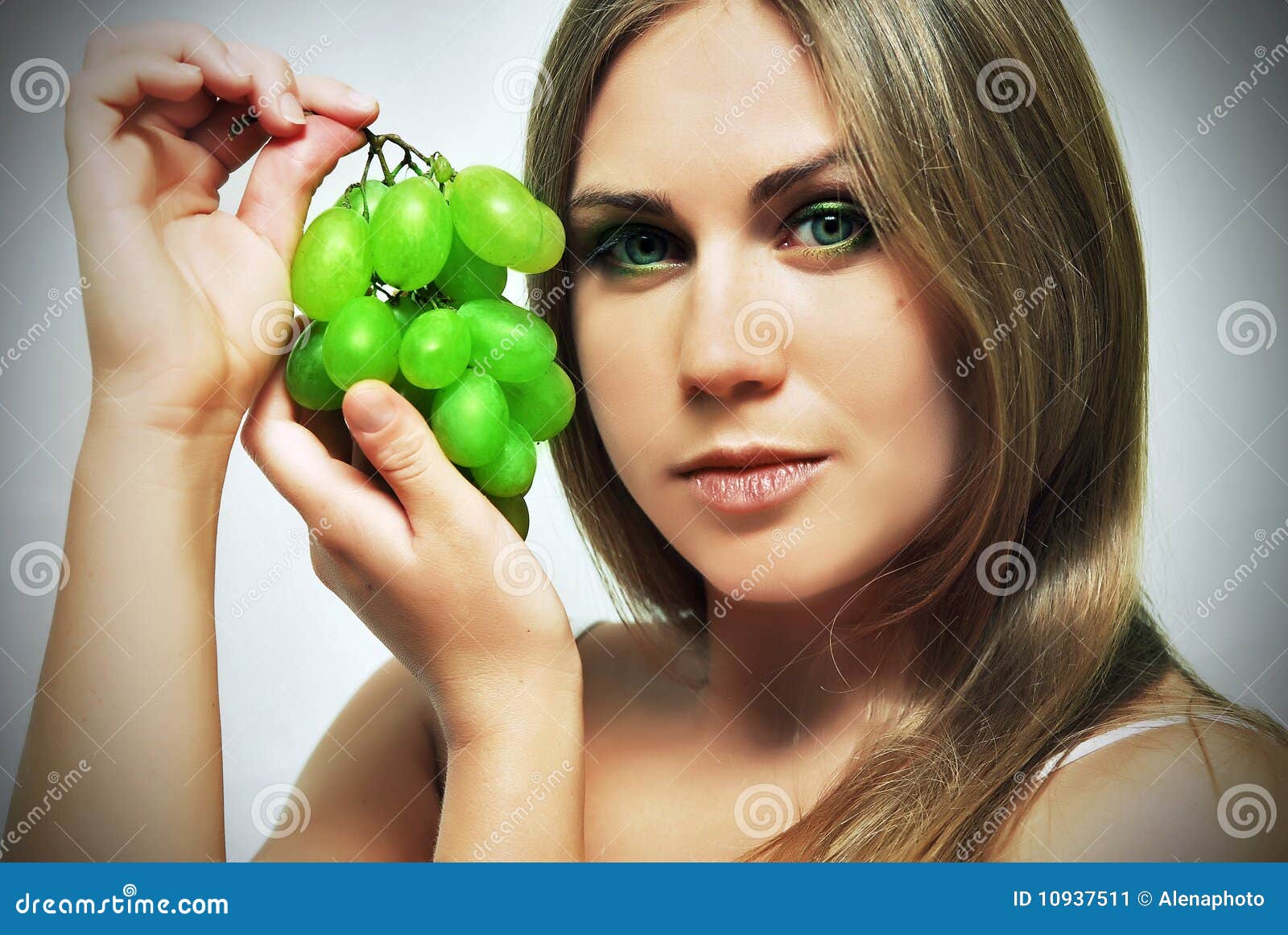 Woman and grape stock image. Image of cute, female, glamour - 10937511
