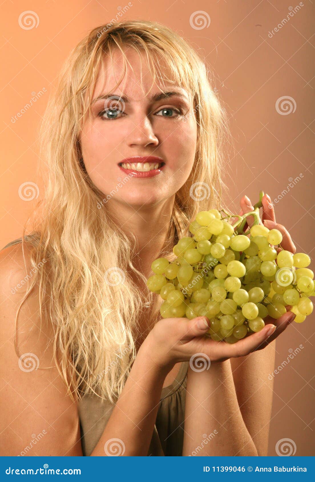 Woman with grape stock photo. Image of calories, natural - 11399046