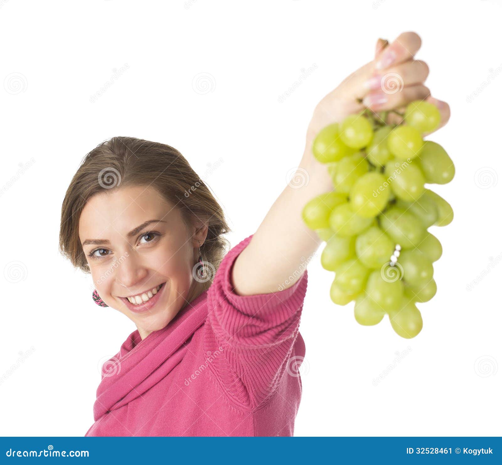 Woman with grape stock image. Image of sweet, eating - 32528461