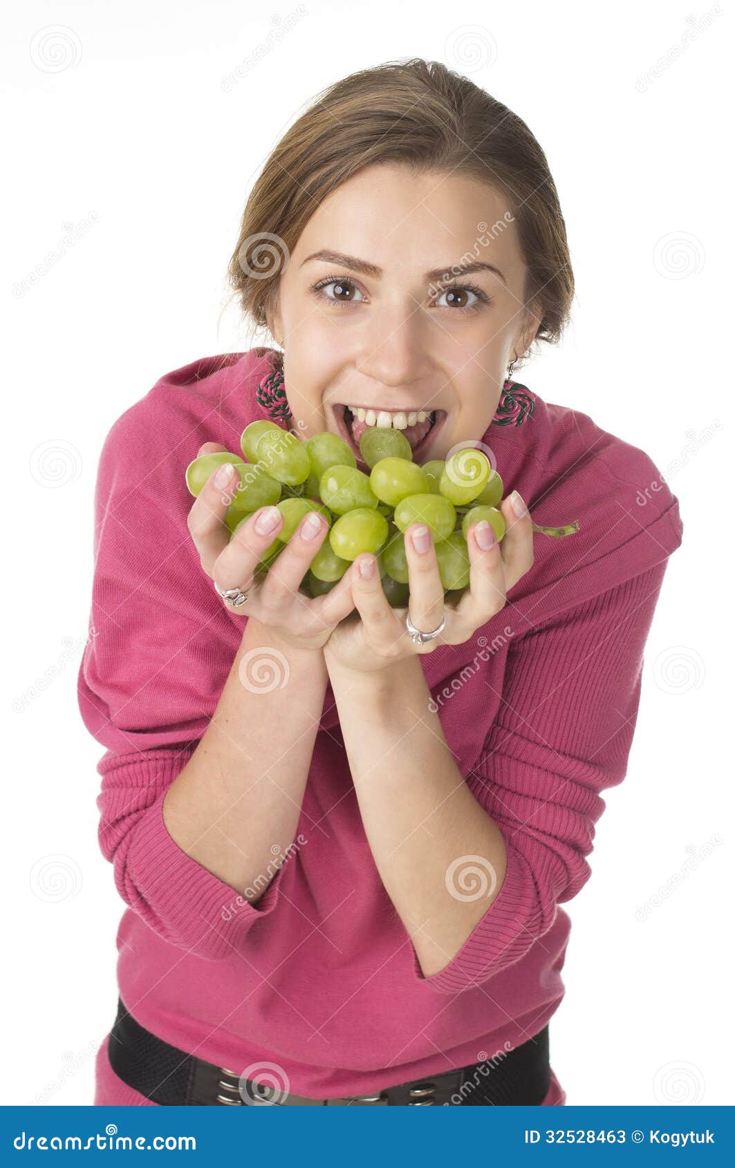 Woman with grape stock image. Image of healthy, eating - 32528463