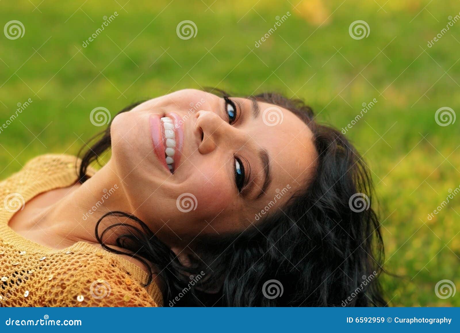 Woman and grass stock image. Image of cheeks, attractive - 6592959