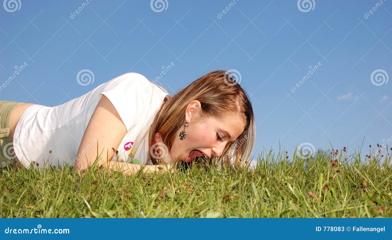 Woman and grass stock image. Image of outside, sunny, girl - 778083