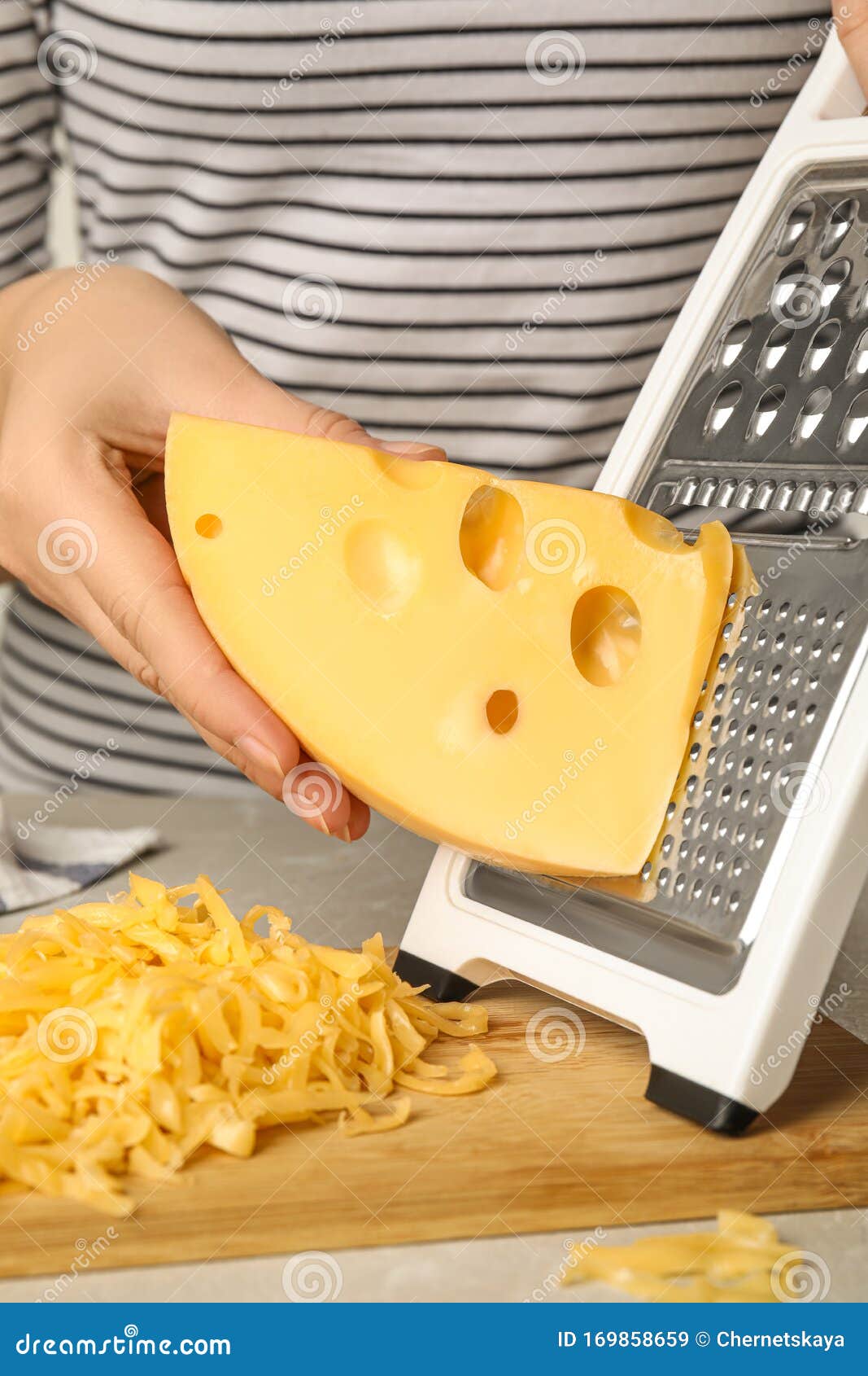 Woman Grating Fresh Cheese at Table, Closeup Stock Image - Image of ...