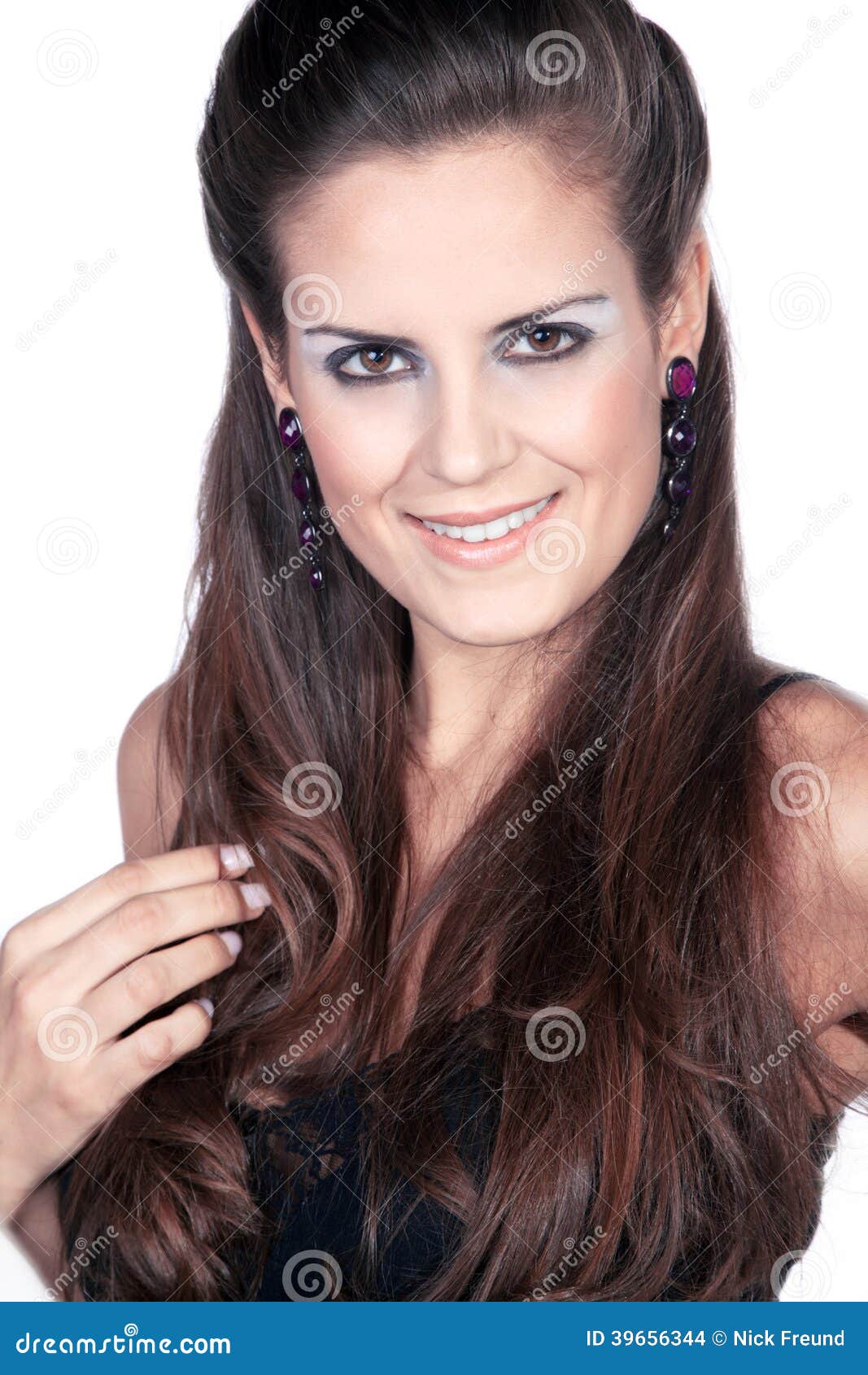 Woman with Great Makeup Closeup Stock Photo - Image of caucasian ...