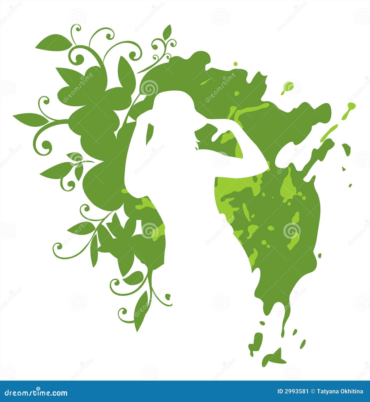 Woman on a Green Background Stock Vector - Illustration of fresh ...