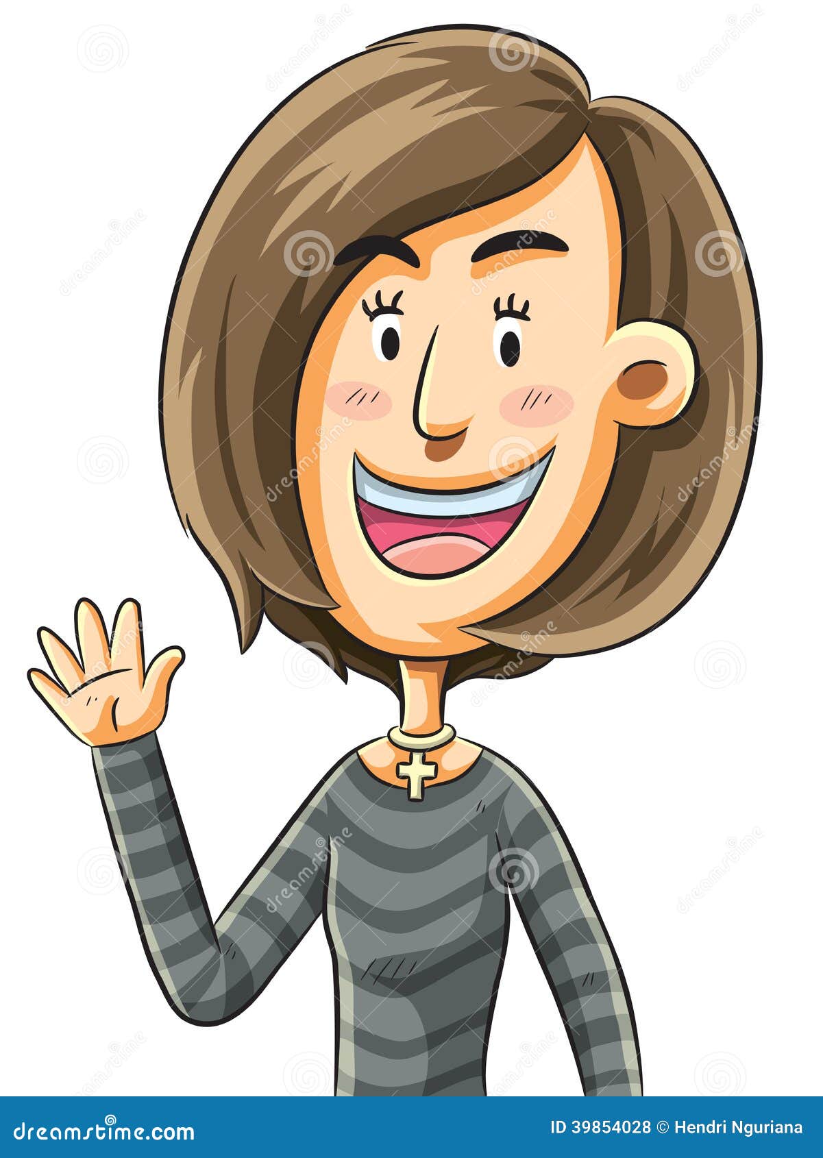 Woman Greeting stock vector. Illustration of nice, character - 39854028