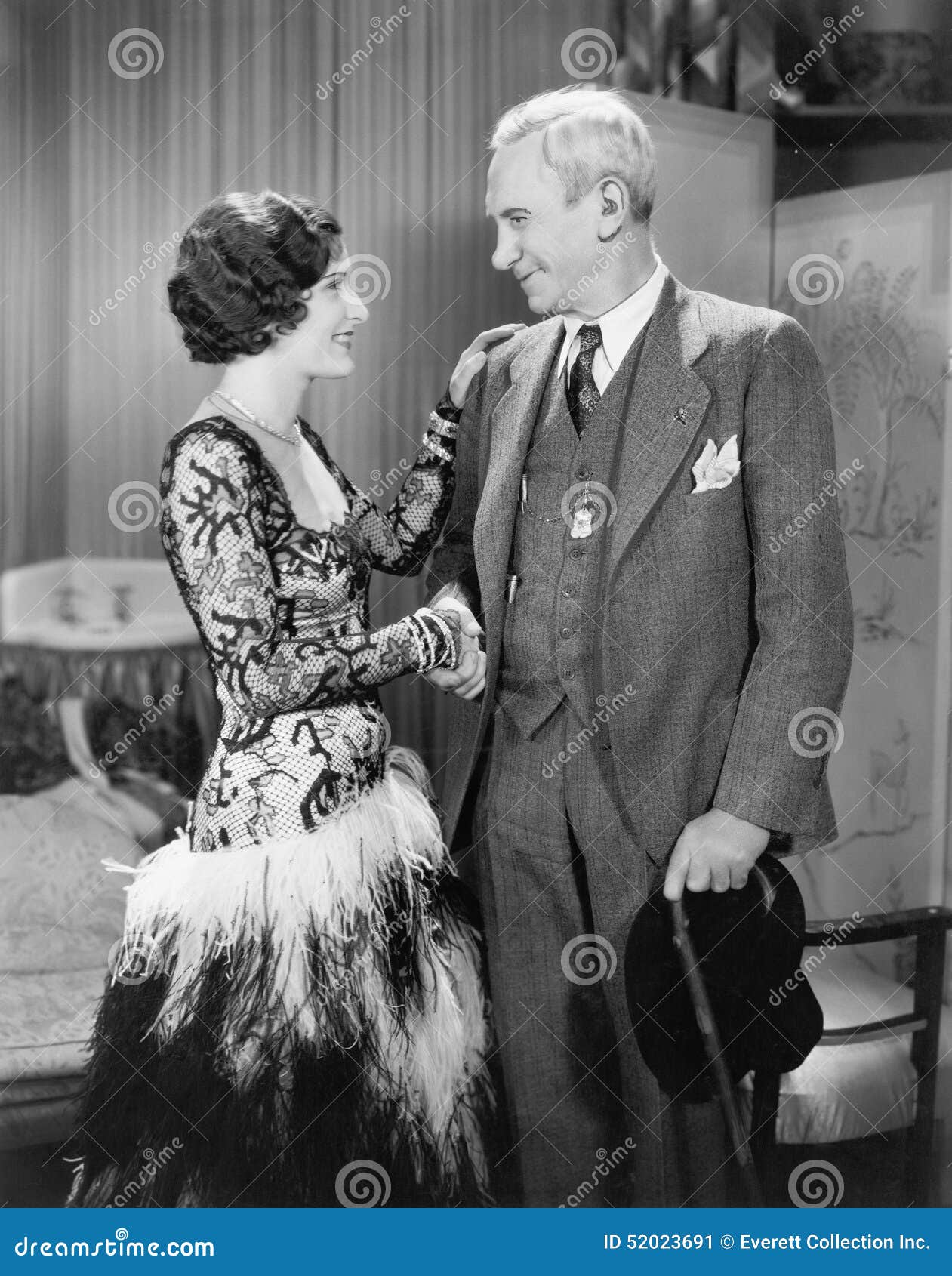 Woman Greeting an Older Man Stock Image - Image of 5060, dress: 52023691