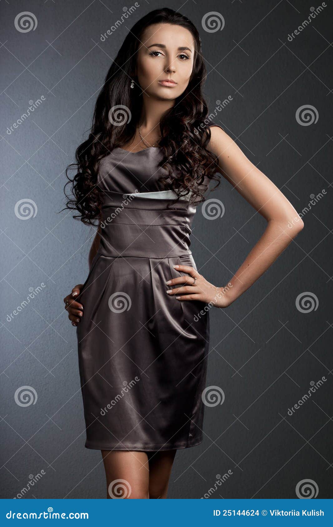 Woman on grey background stock photo. Image of gray, cute - 25144624