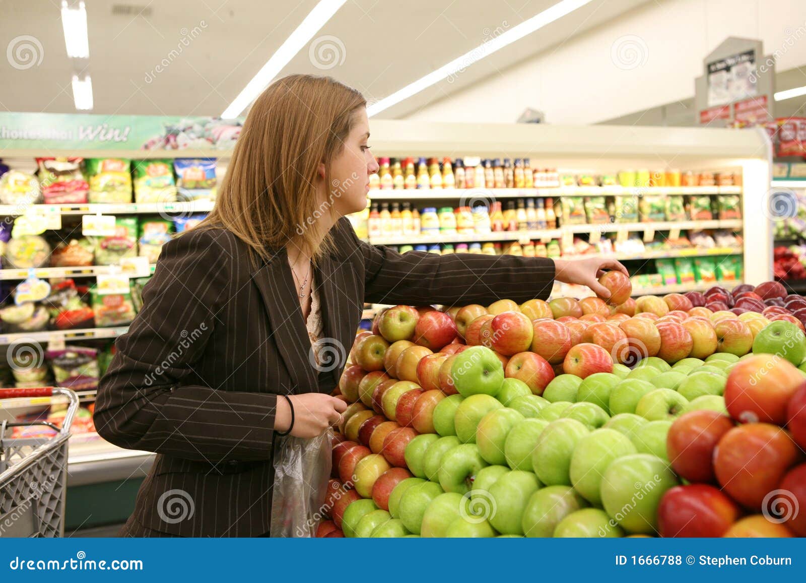 Woman Grocery Shopping stock photo. Image of supermarket - 1666788