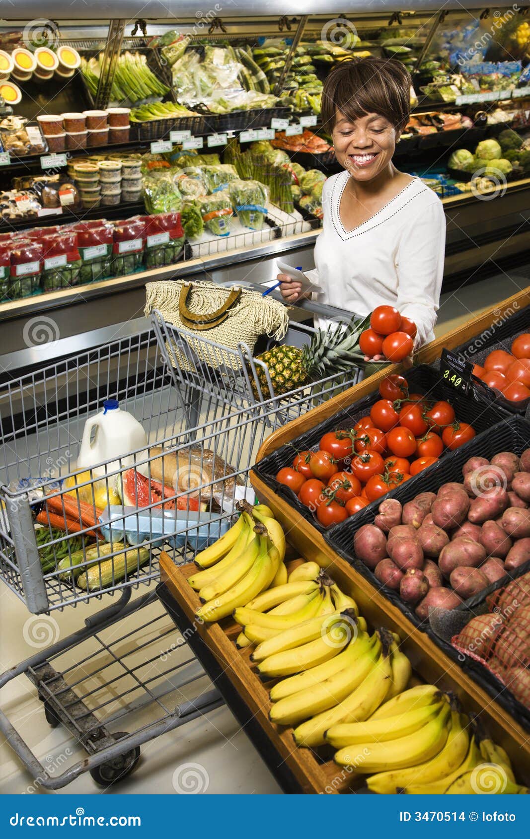Woman grocery shopping. stock photo. Image of abundance - 3470514