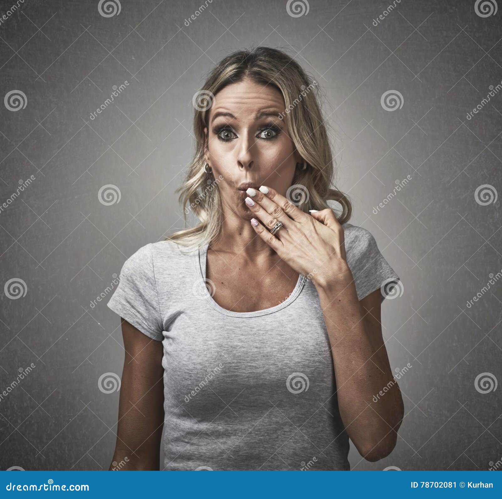 Woman with Guilty Face Expression. Stock Image - Image of blonde, girl ...