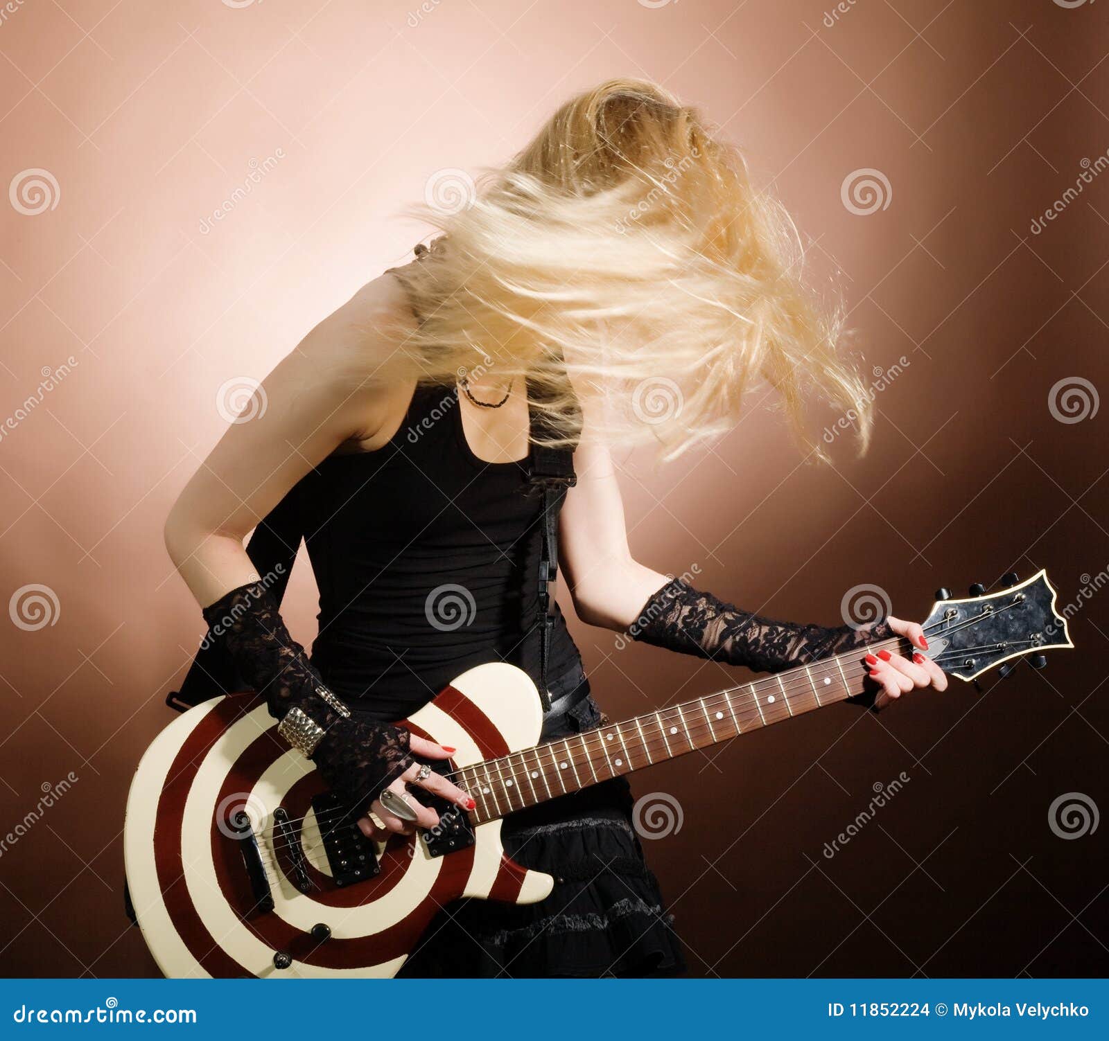 Woman with guitar stock photo. Image of woman, instrument - 11852224