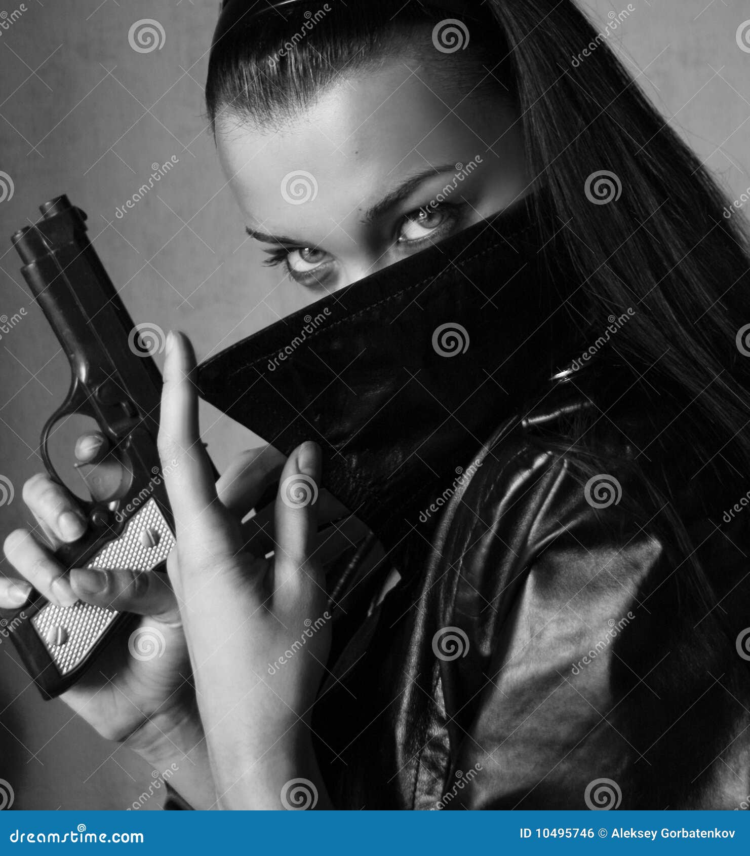 Woman with gun stock photo. Image of bright, fashion - 10495746