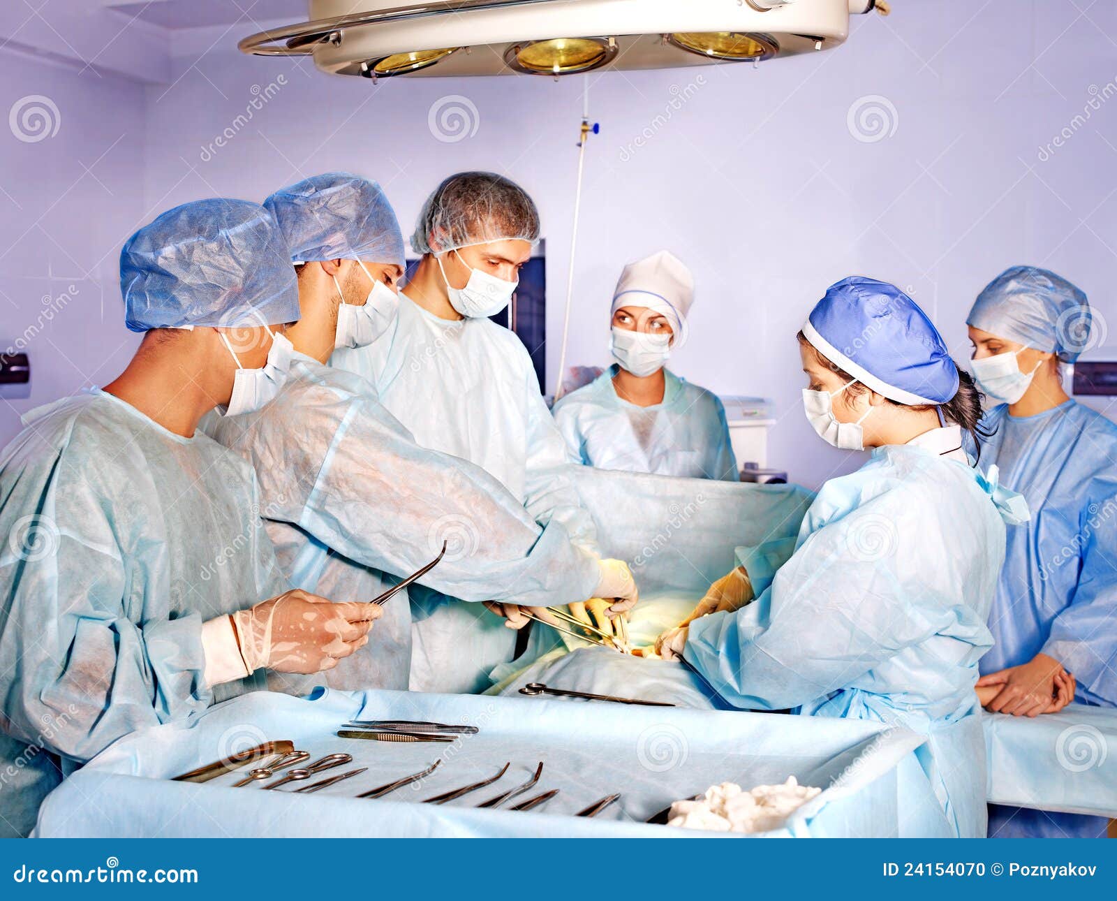 Woman on Gurney in Operating Room. Stock Photo - Image of instrument ...