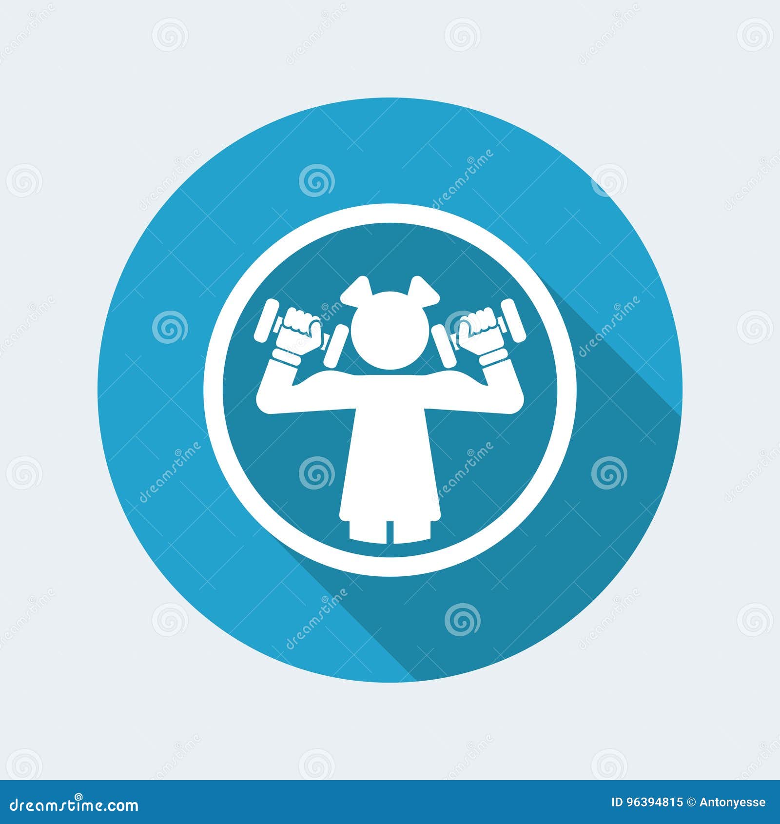 Woman gym icon stock vector. Illustration of muscle, activity - 96394815