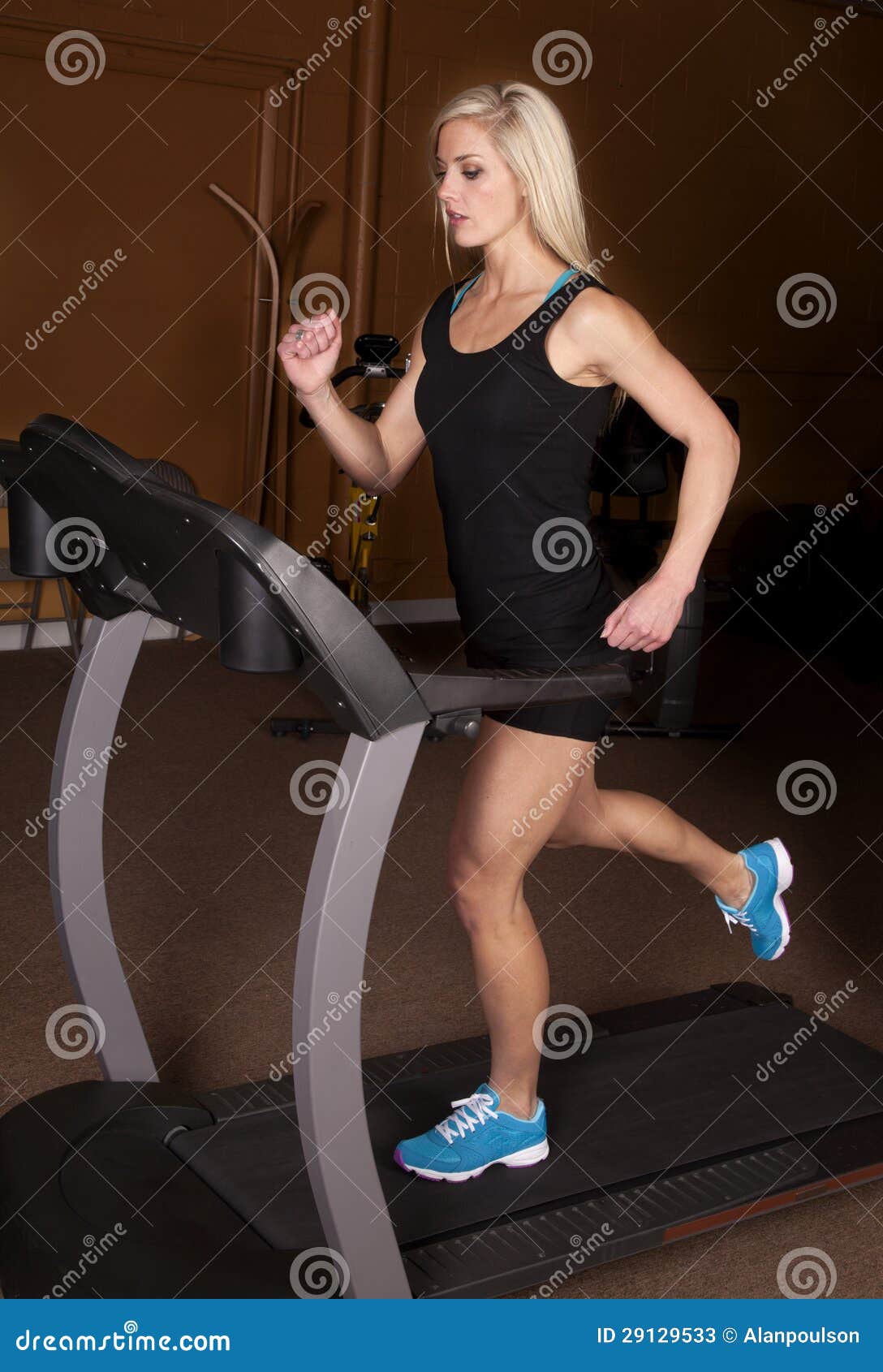 Woman gym running stock image. Image of body, pose, exercise - 29129533